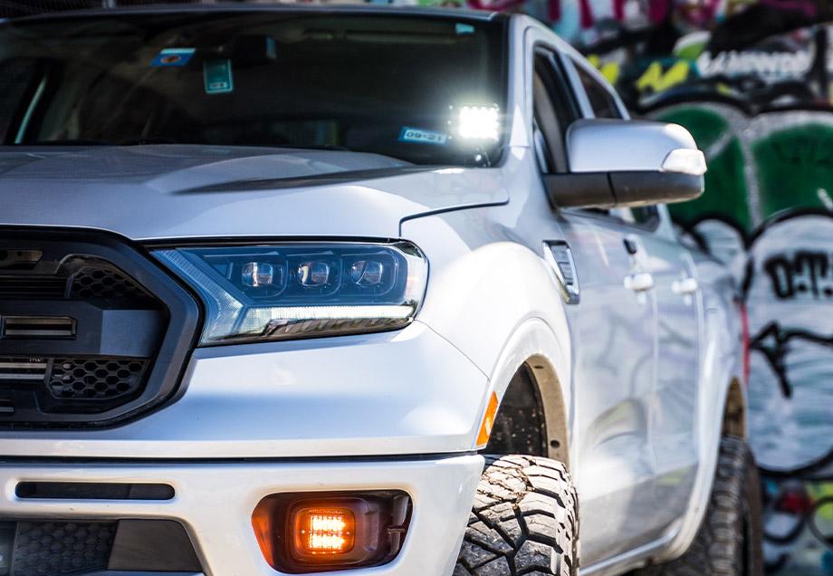 2019-Present Ford Ranger Ditch Mounts 18W 3x2 LED Pods Wiring Harness ...